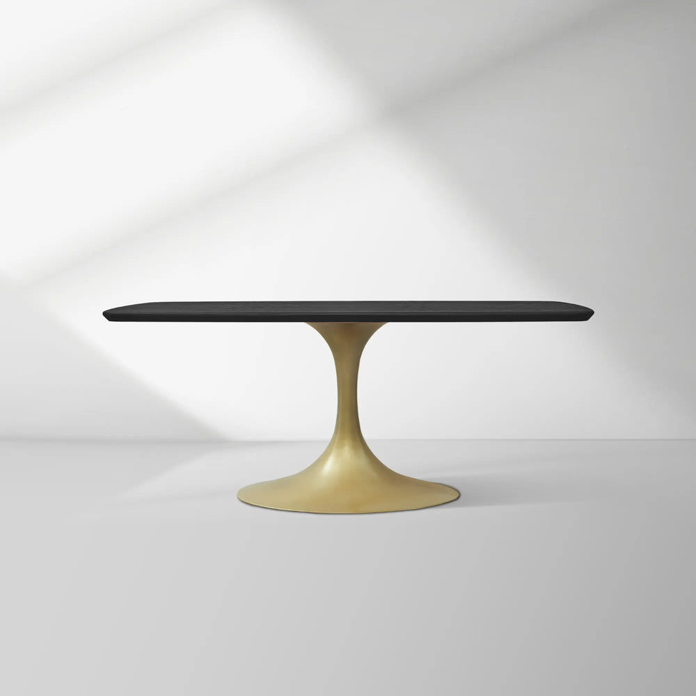 Aero Solid Oak Top Dining Table Tulip Rectangular Dining Table with La ...
